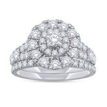 AFFY Halo Solitaire Bridal Ring Set for Women 1.00 Carat Oval and Round ...