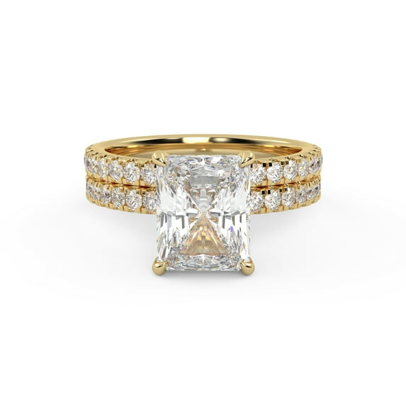 AFFY Bridal Ring Set for Women Center 9.3x7.5mm Radiant and Round Cut ...