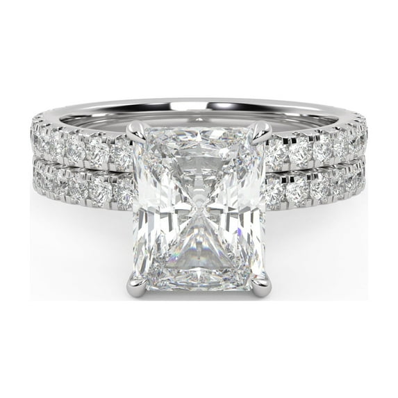 AFFY Bridal Ring Set for Women Center 9.3x7.5mm Radiant and Round Cut ...