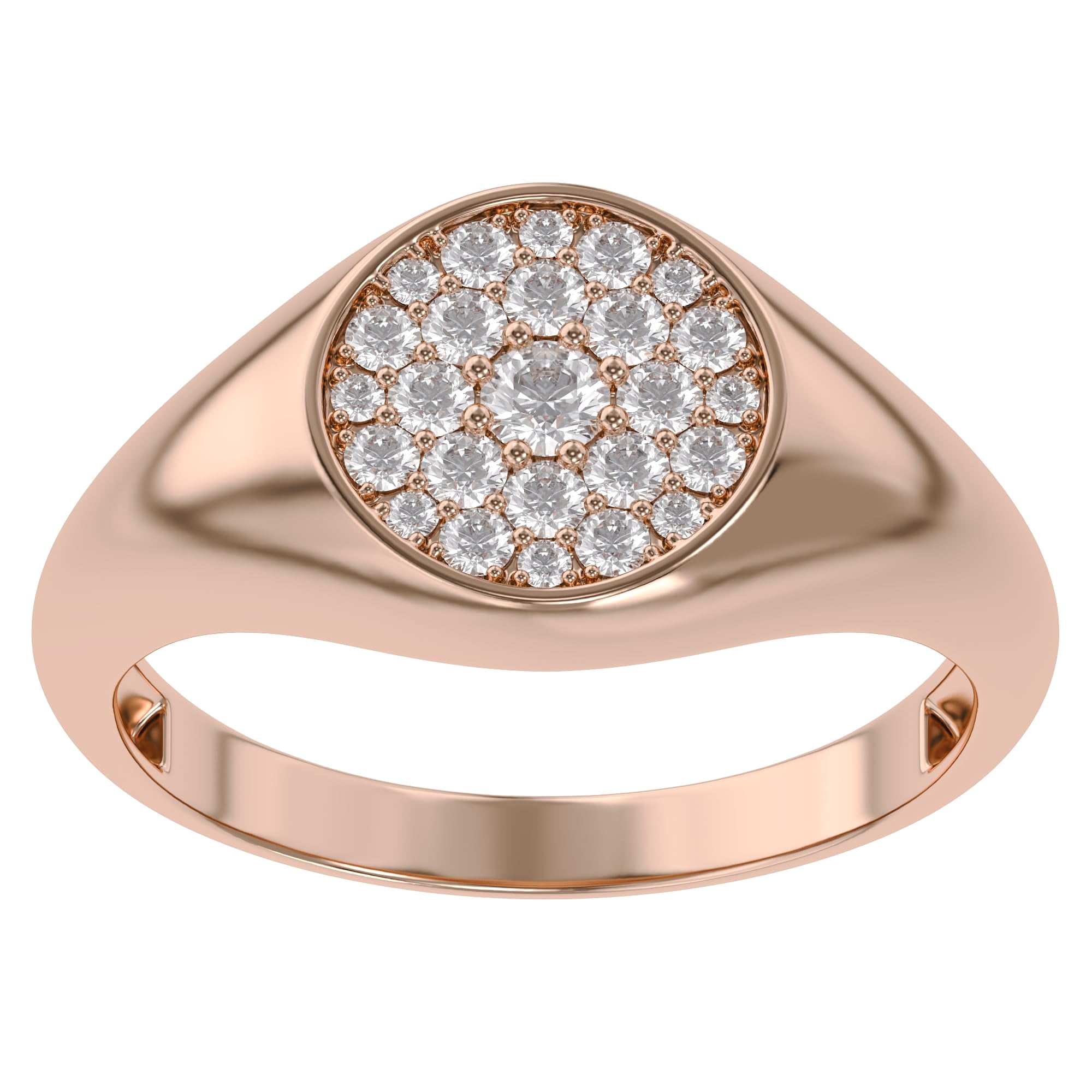 AFFY Circle Signet Ring for Women 1/3 Carat (ctw) Round Lab Created ...