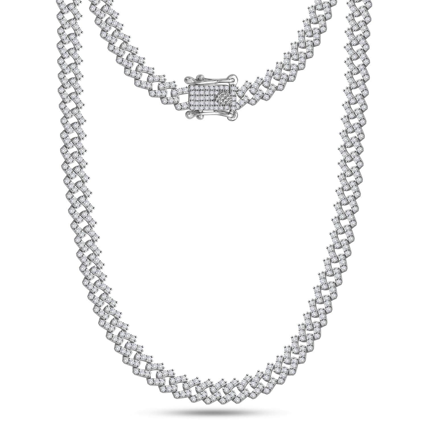 AFFY Cuban Chain Necklace for Men 5MM Width Round Lab Created ...