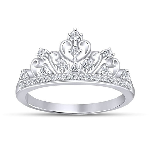 AFFY Mother's Day Jewelry Gifts Round Shape White Cubic Zirconia Bypass ...