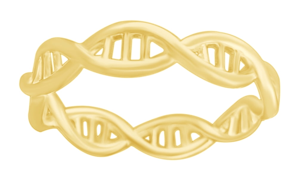 AFFY DNA Molecule Twisting Helix Promise Ring 14K Yellow Gold over ...