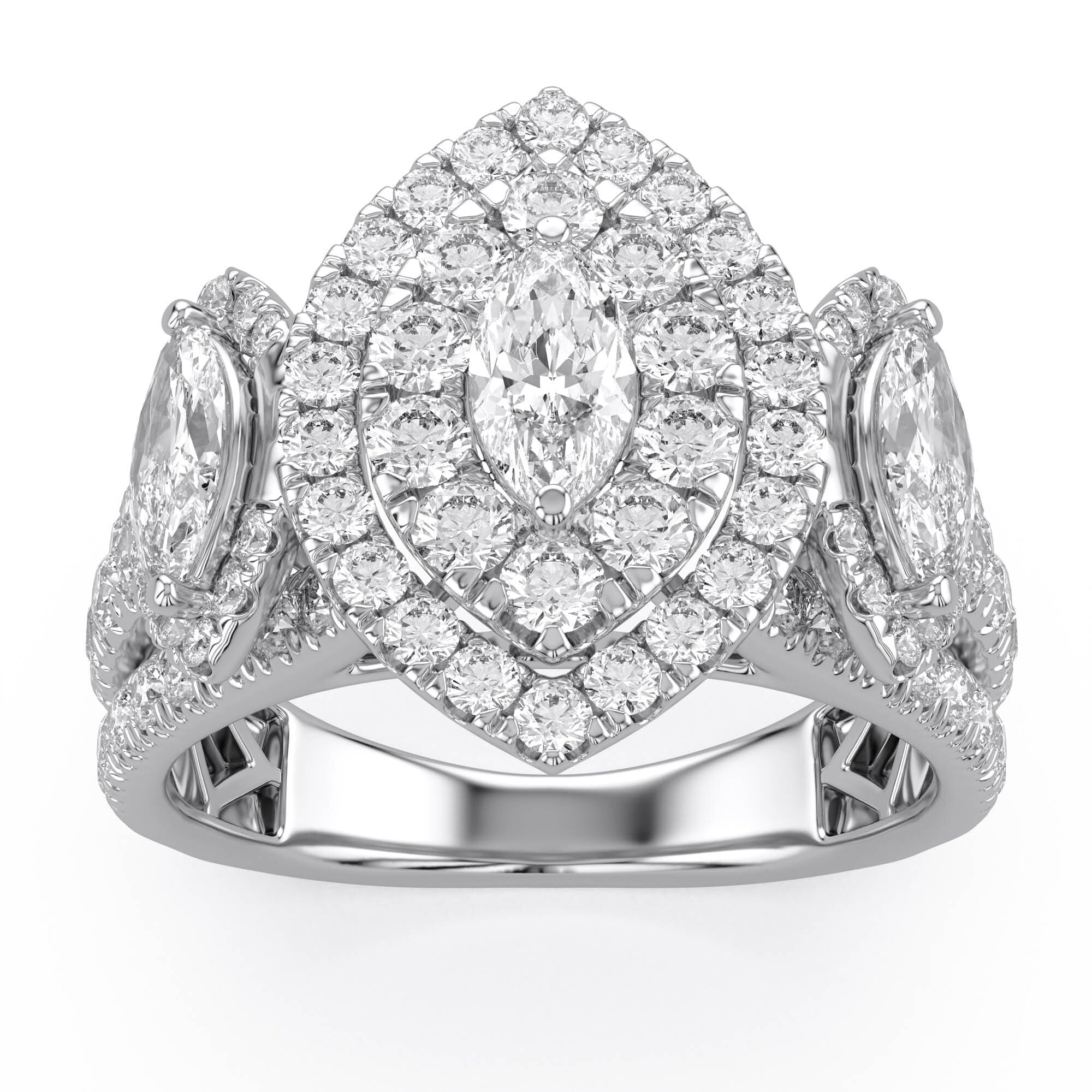 AFFY Double Halo Engagement Ring for Women, 2.00 Carat (ctw) Lab ...