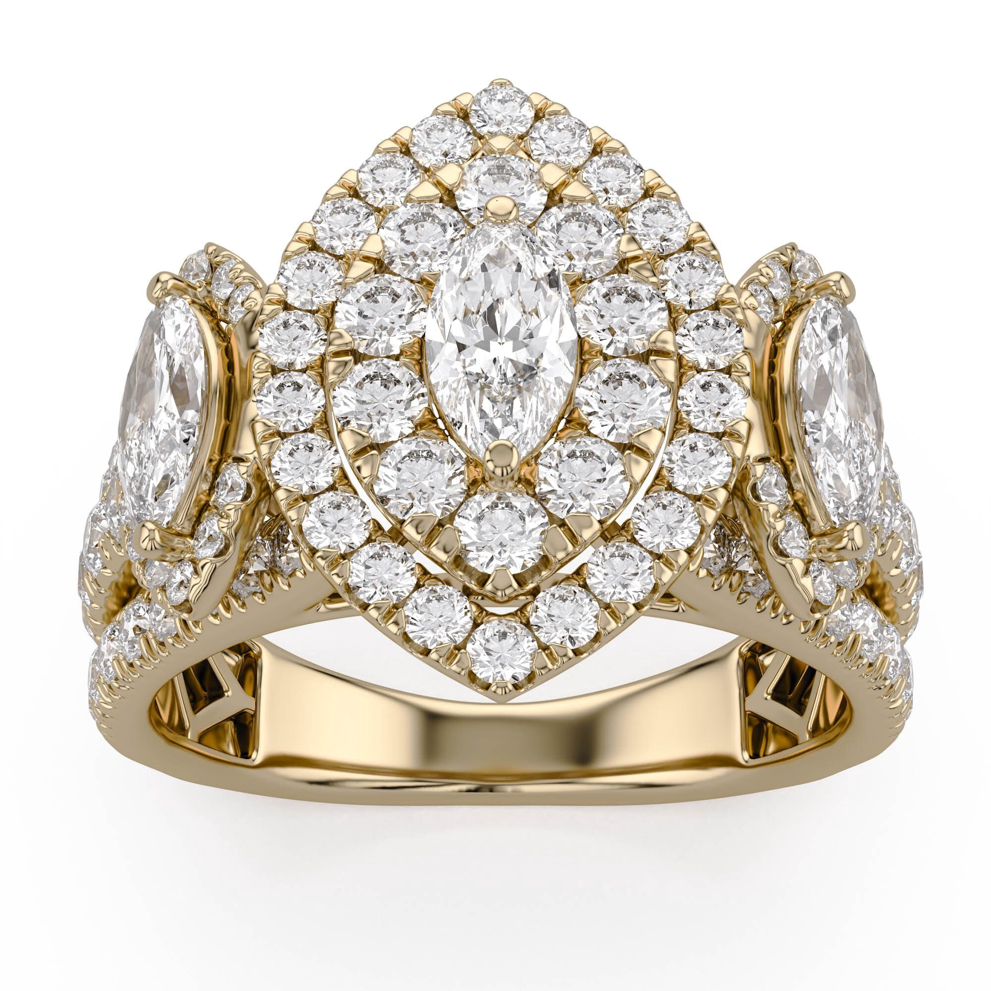 AFFY Double Halo Engagement Ring for Women, 2.00 Carat (ctw) Lab ...