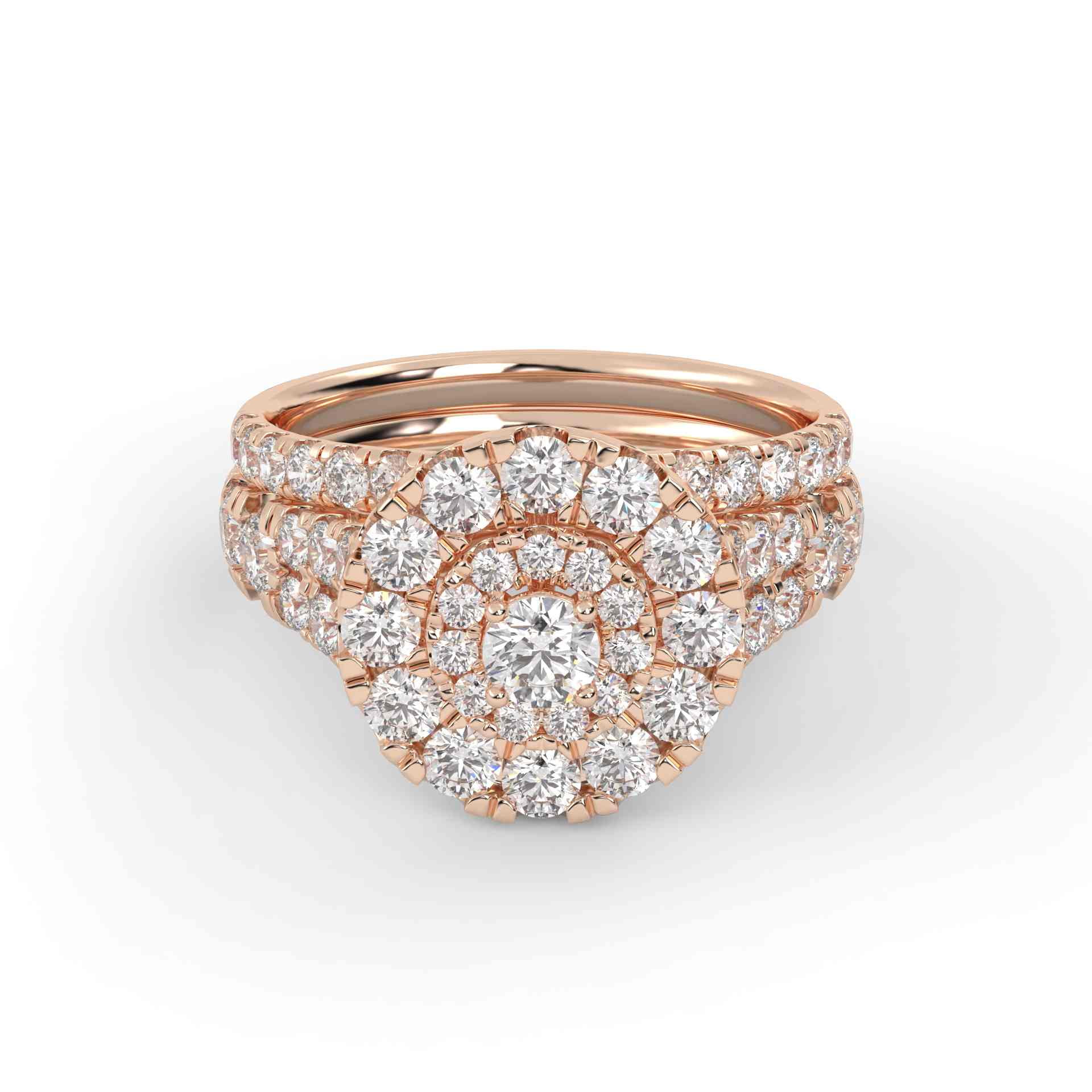AFFY Double Halo Split Shank Bridal Ring Set for Women, Center 3.5mm ...