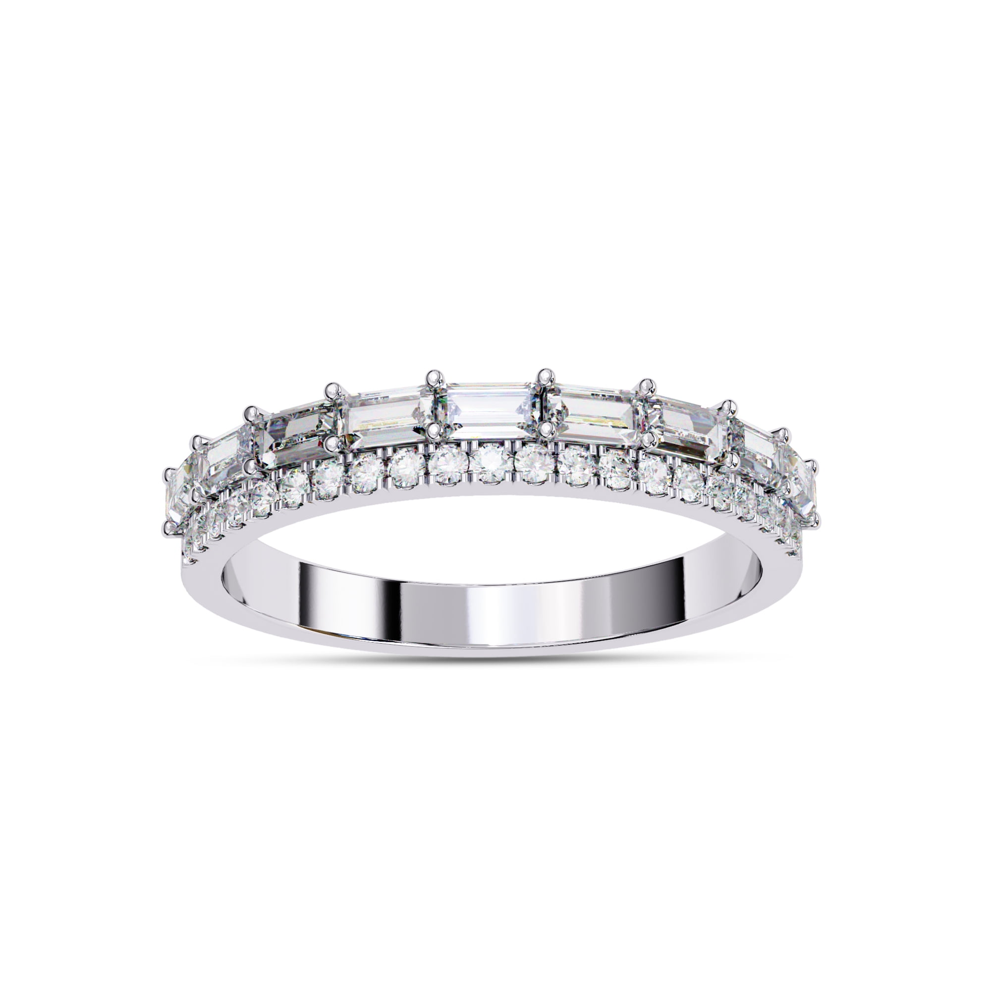AFFY Double Row Half Eternity Wedding Band Ring for Women, 0.70 Carat ...