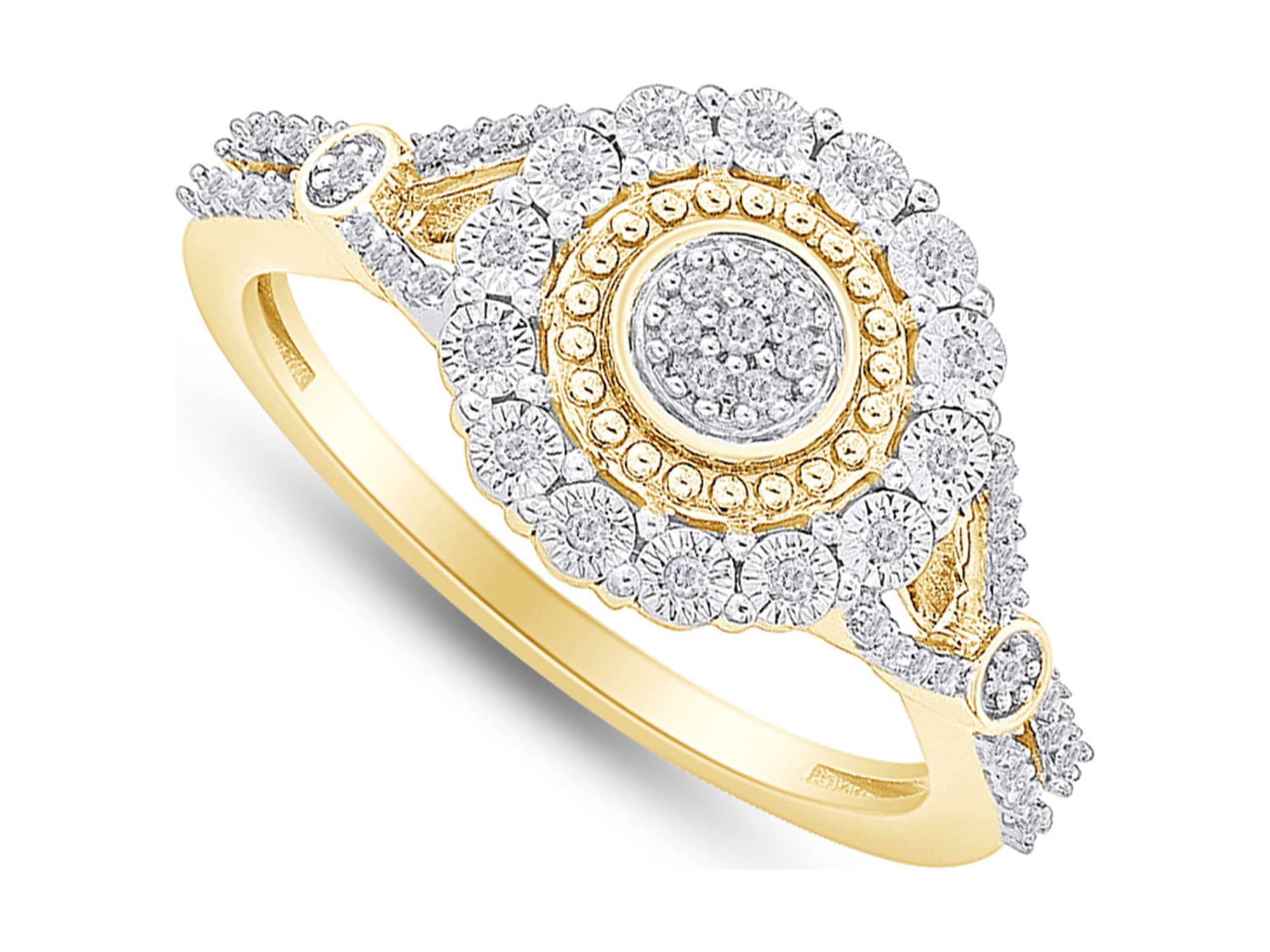 AFFY AFFY Engagement Ring for Women, 0.10CT Miracle Set Natural Diamond ...