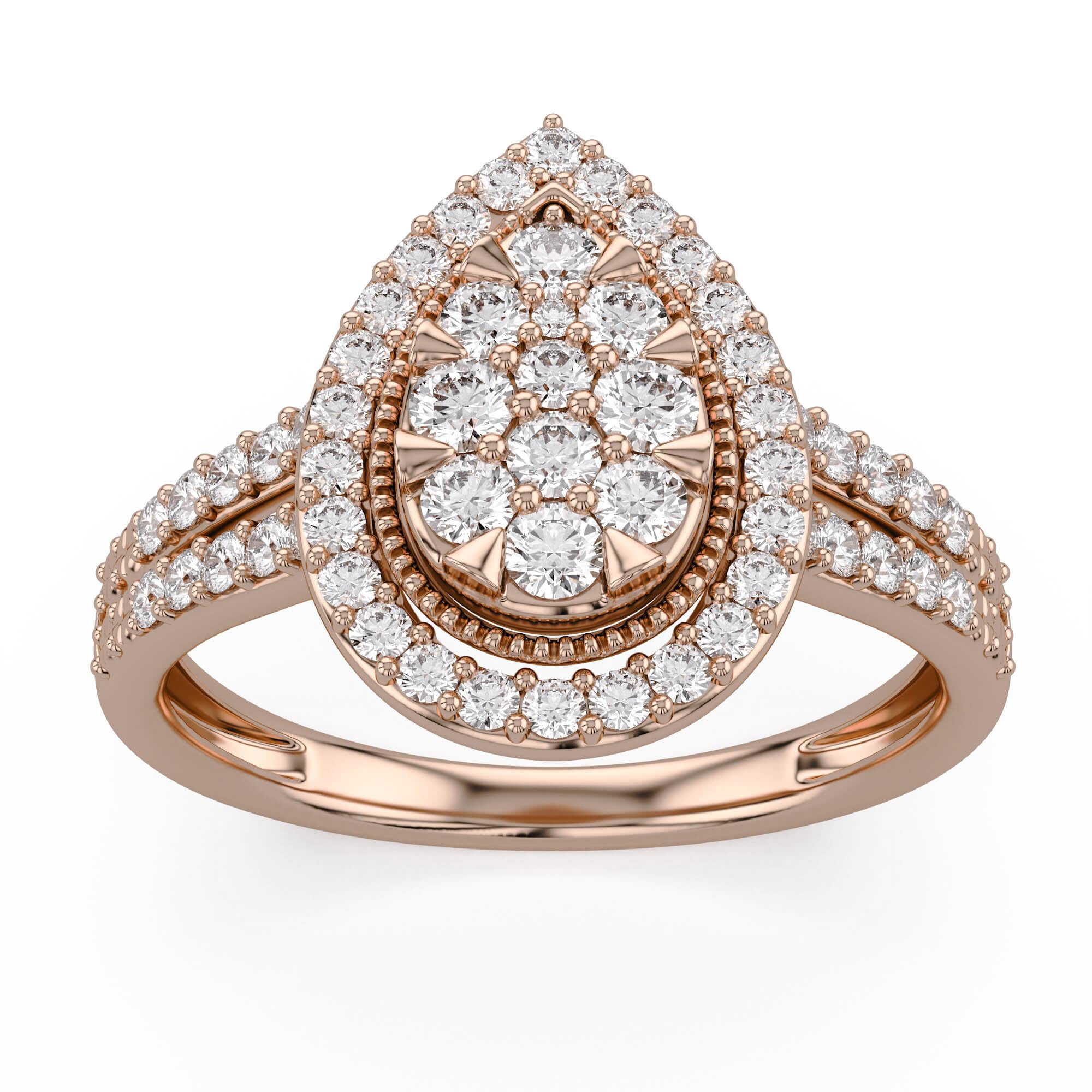AFFY Floral Style Bypass Promise Ring for Women, 0.50 Carat (ctw) Round ...
