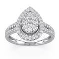 AFFY Floral Style Bypass Promise Ring for Women, 0.50 Carat (ctw) Round ...