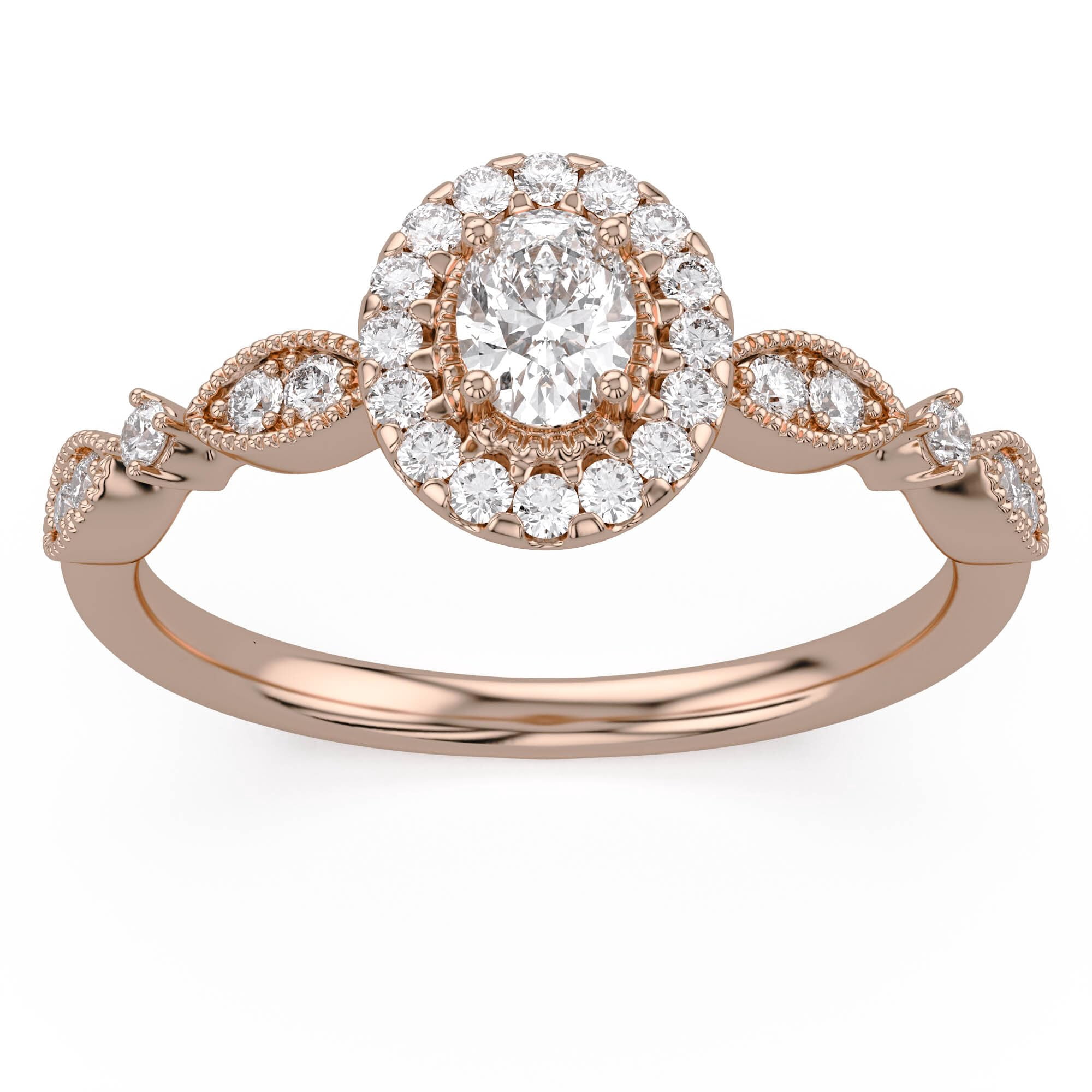 AFFY Halo Promise Ring for Women, 0.30 Carat (ctw) Oval and Round Lab ...