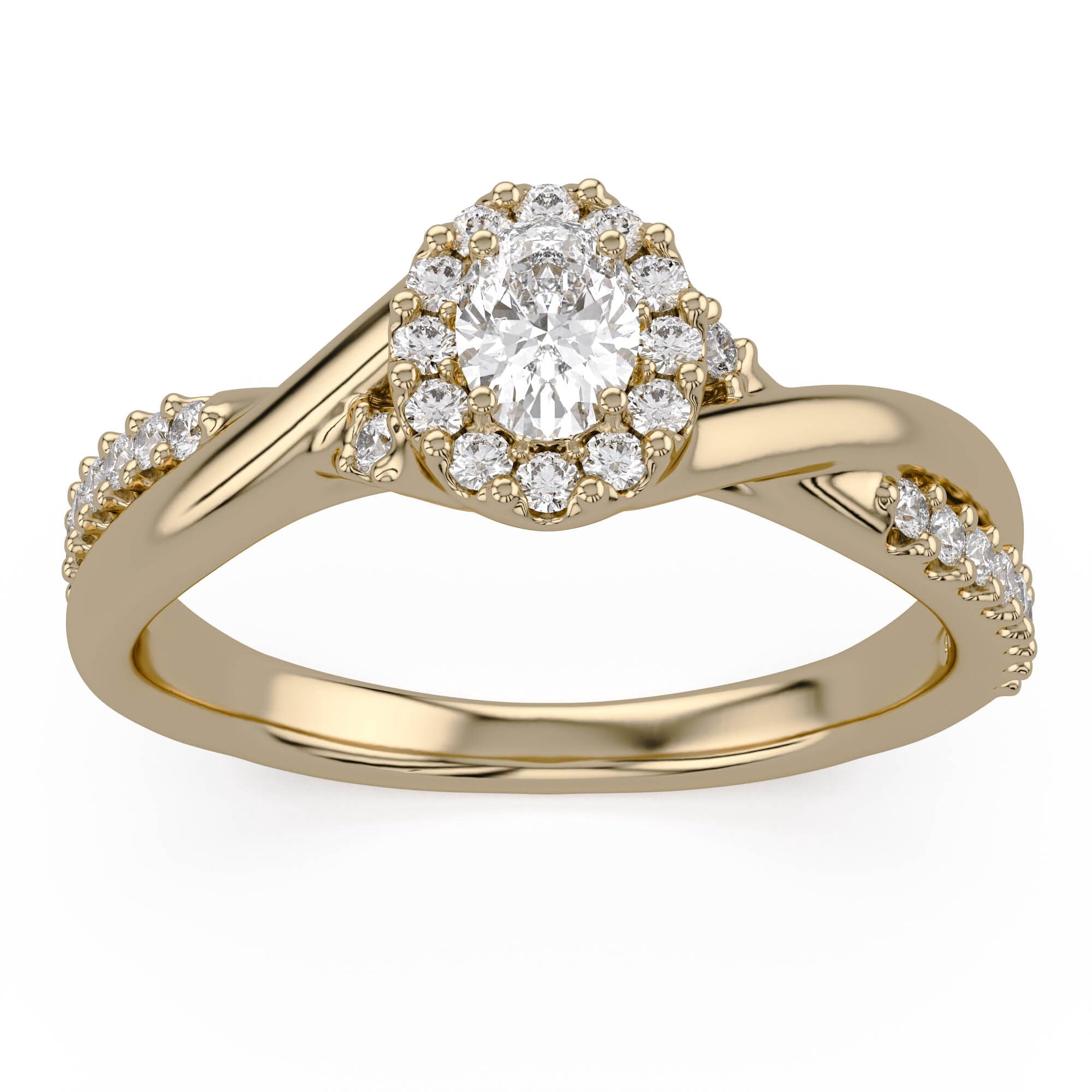 AFFY Halo Promise Ring for Women, 0.33 Carat (ctw) Oval and Round Cut ...