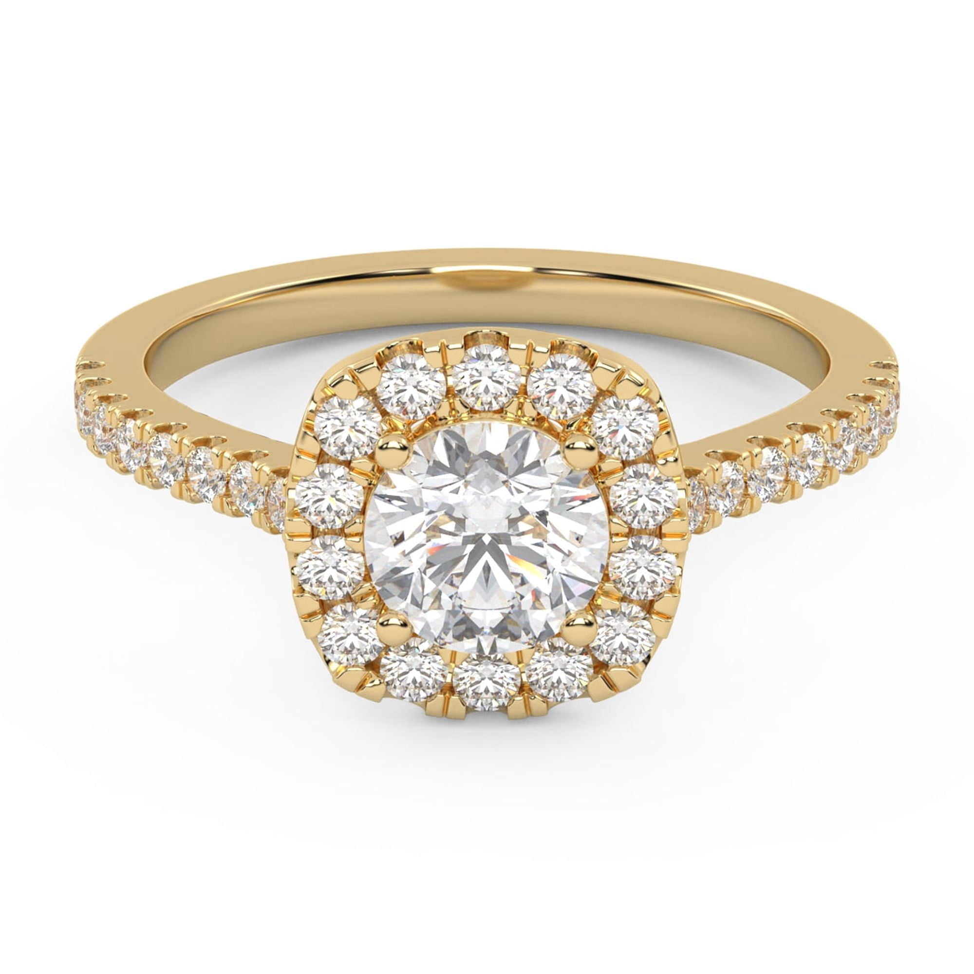 AFFY Halo Solitaire Bridal Engagement Ring for Women, IGI Certified 1. ...