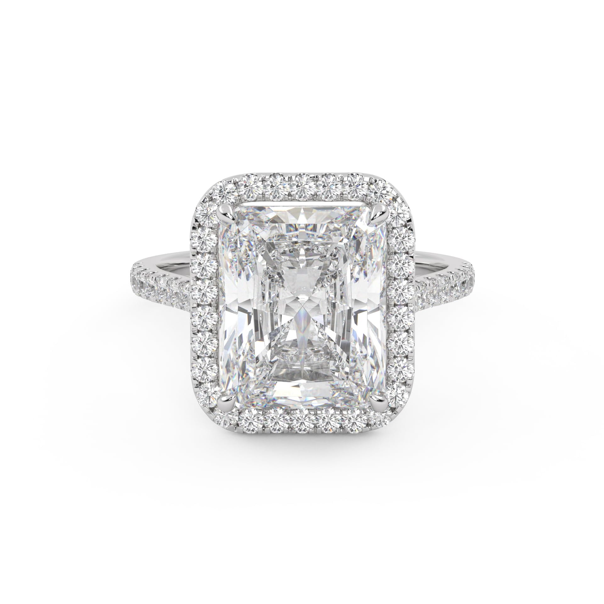 AFFY Halo Solitaire Engagement Rings for Women Center 11x9mm Radiant ...