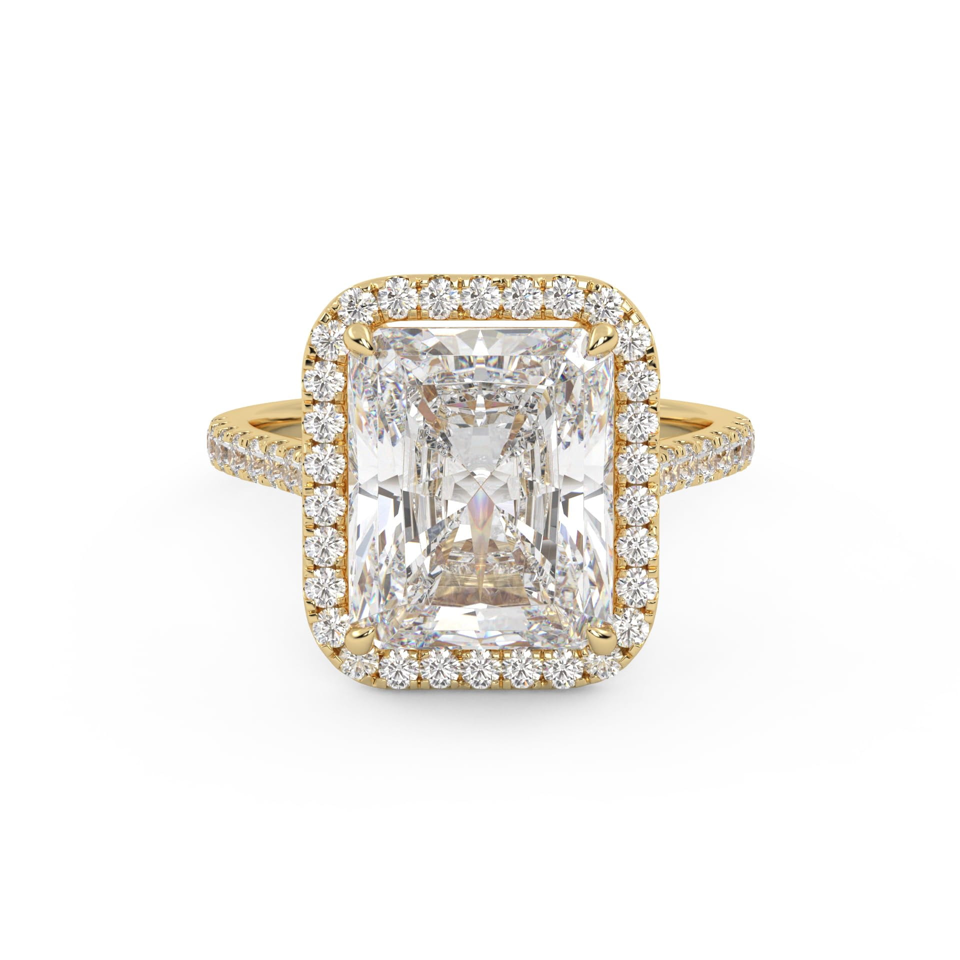 AFFY Halo Solitaire Engagement Rings for Women Center 11x9mm Radiant ...