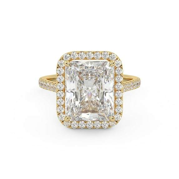 AFFY Halo Solitaire Engagement Rings for Women Center 11x9mm Radiant ...