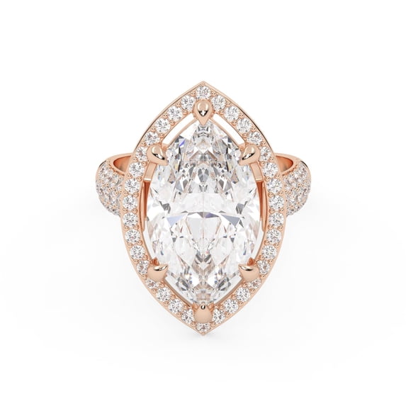 AFFY Halo Solitaire Engagement Rings for Women Center 17.5x10mm ...