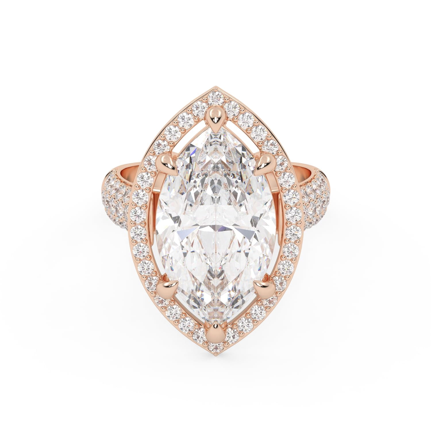 AFFY Halo Solitaire Engagement Rings for Women Center 17.5x10mm ...