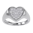 AFFY Heart Signet Ring for Women, 0.33 Carat (ctw) Round Cut Lab ...