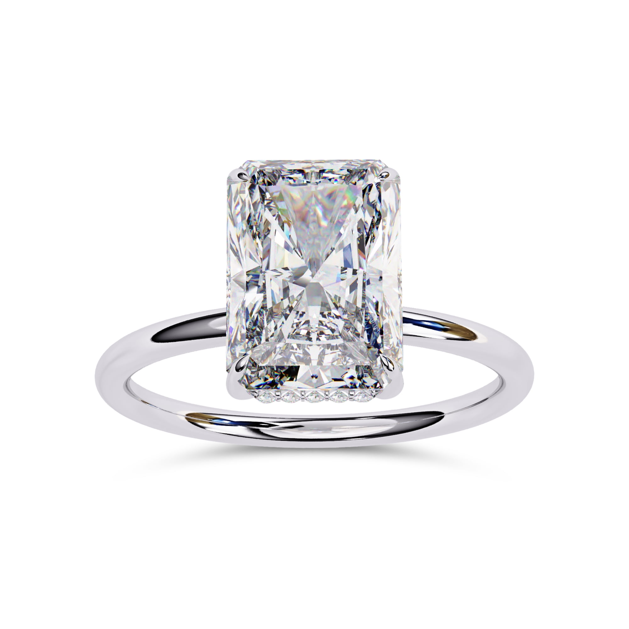 AFFY Hidden Halo Engagement Ring for Women, 2.50 Carat (ctw) Radiant ...