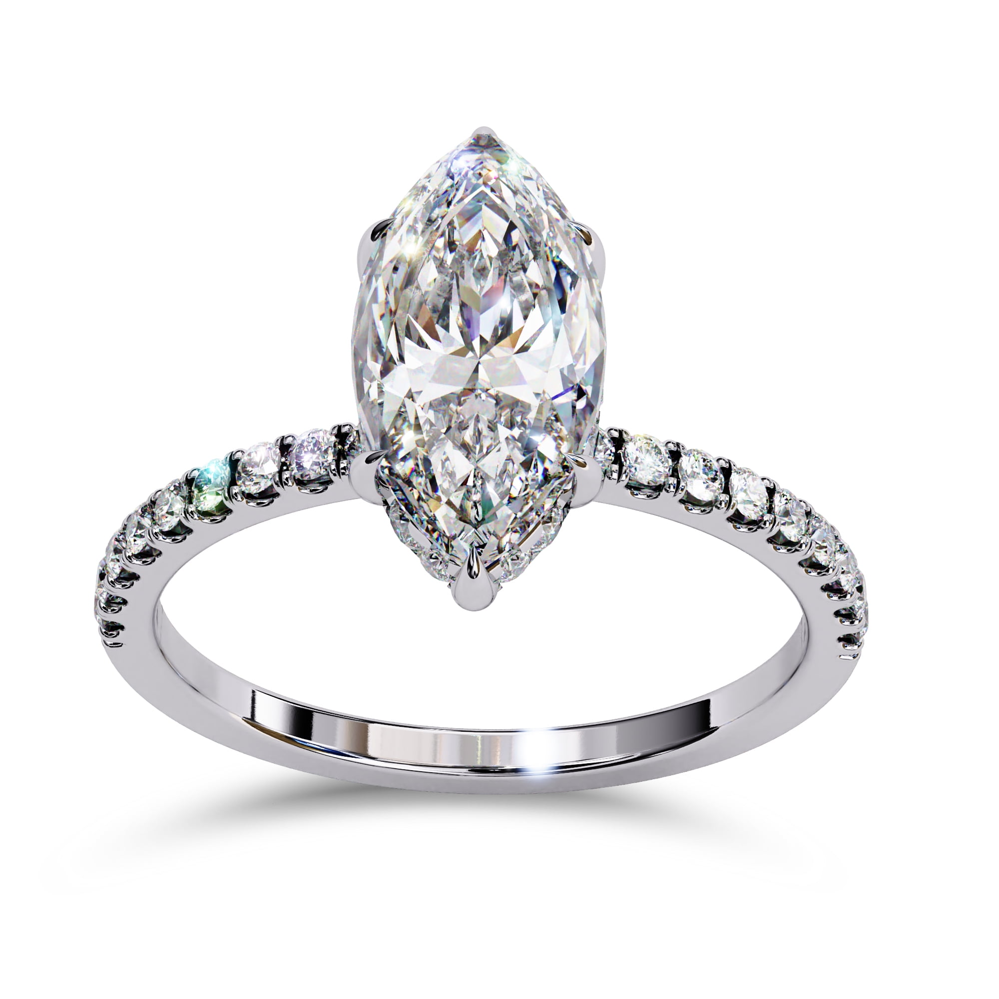 AFFY Hidden Halo Solitaire Engagement Ring for Women, 1.75 Carat (ctw ...