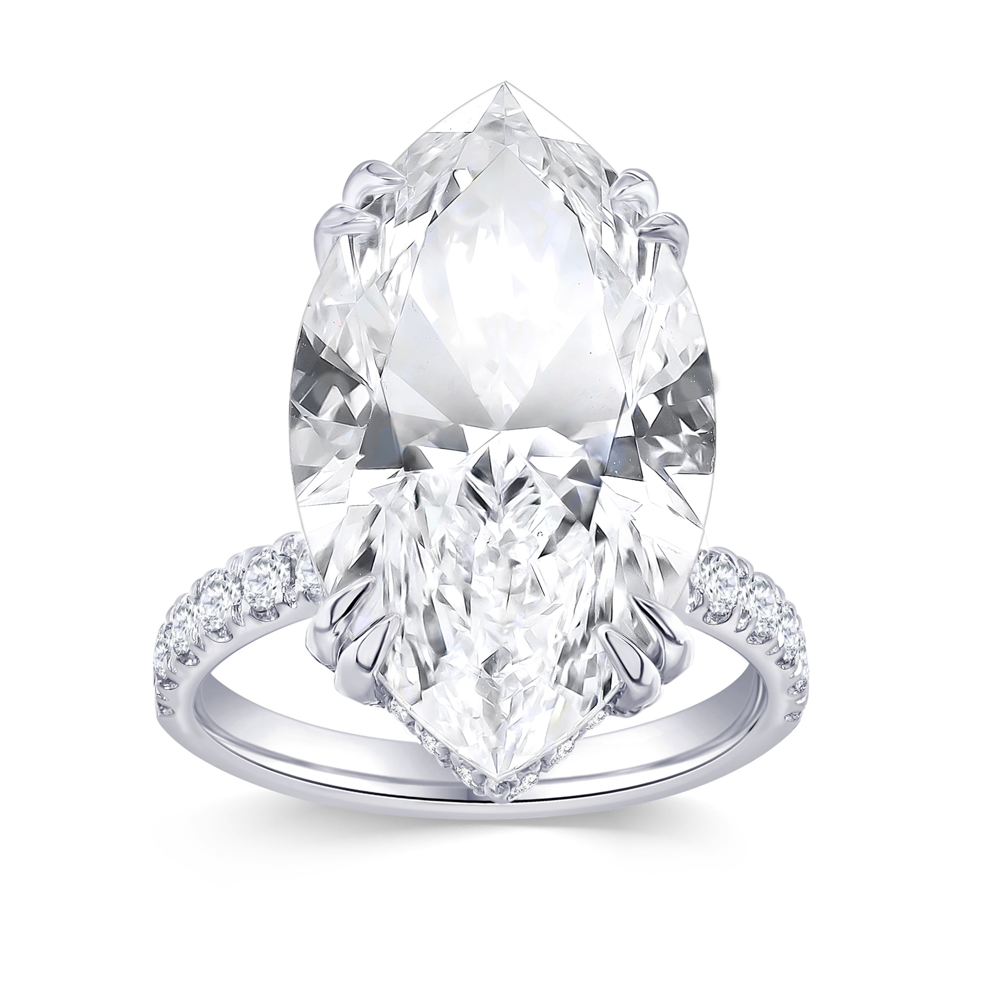 AFFY Hidden Halo Solitaire Engagement Ring for Women, 10.90 Carat (ctw ...