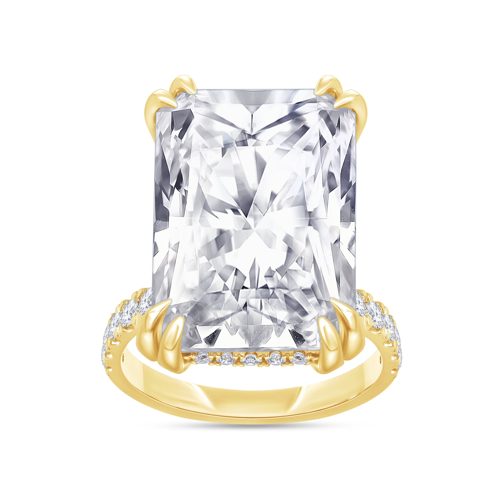 AFFY Hidden Halo Solitaire Engagement Ring for Women, 13.15 Carat (ctw ...