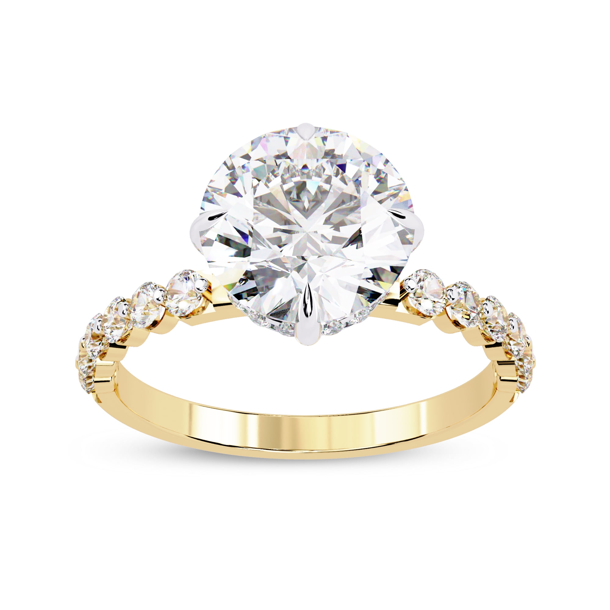 AFFY Hidden Halo Solitaire Engagement Ring for Women, 2.40 Carat (ctw ...