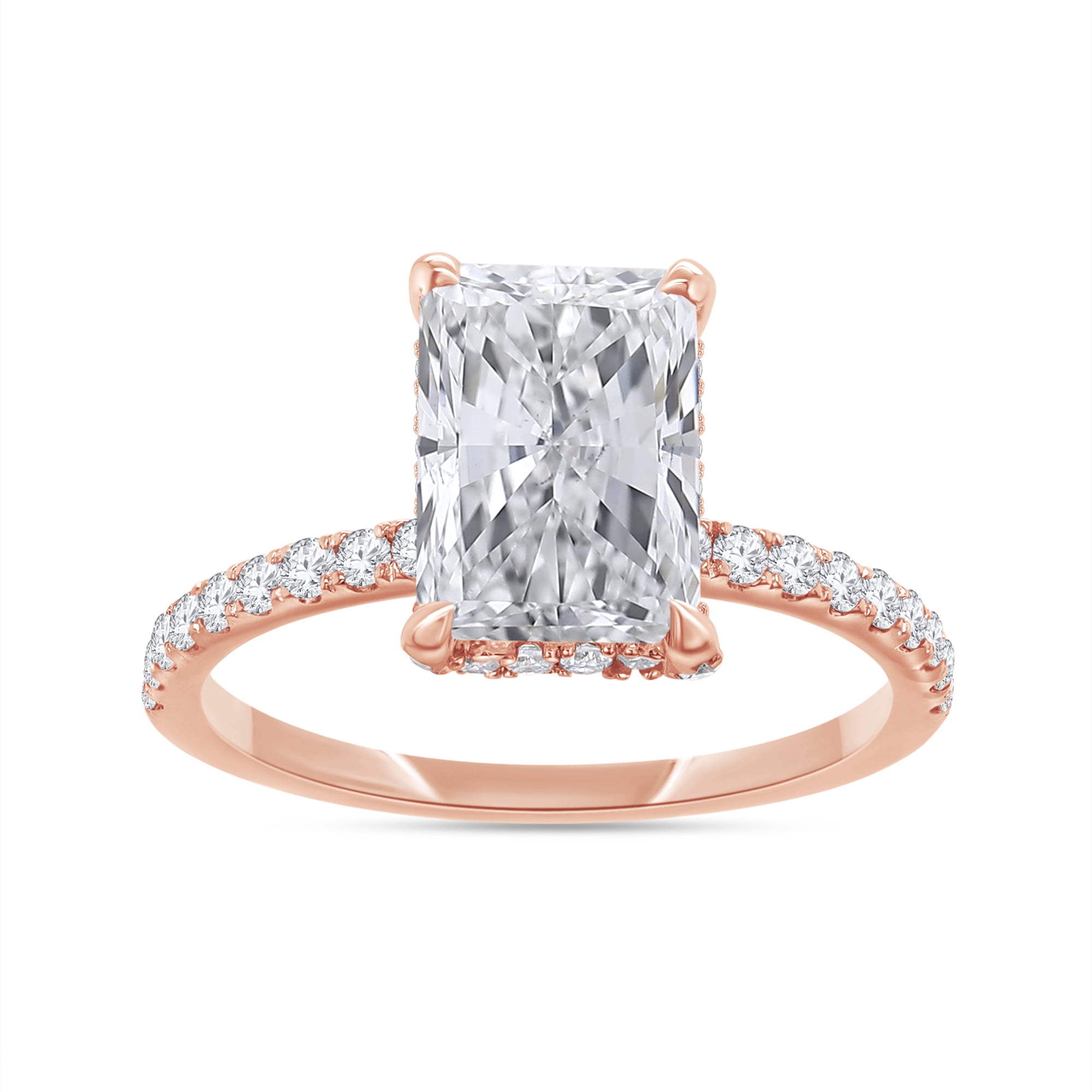 AFFY Hidden Halo Solitaire Engagement Ring for Women, 2.50 Carat (ctw ...