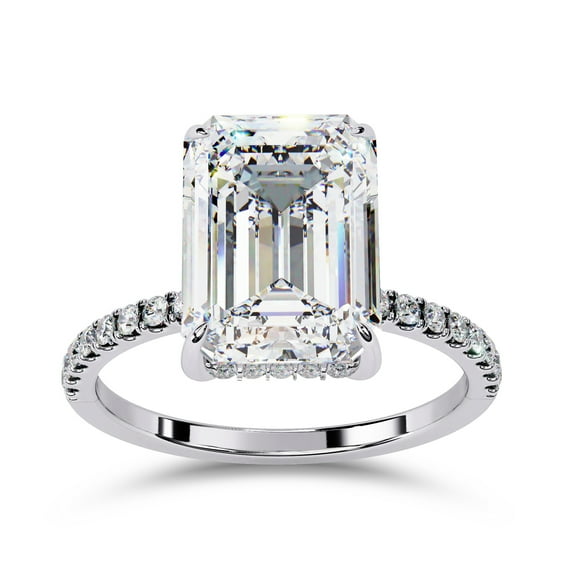 Auriga 14k White Gold 0.5 carat Lab Grown Diamond VS+ F+ Emerald ...