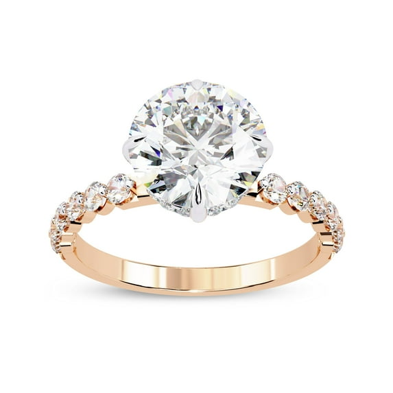 AFFY Hidden Halo Solitaire Engagement Ring for Women, Center 8mm Round ...