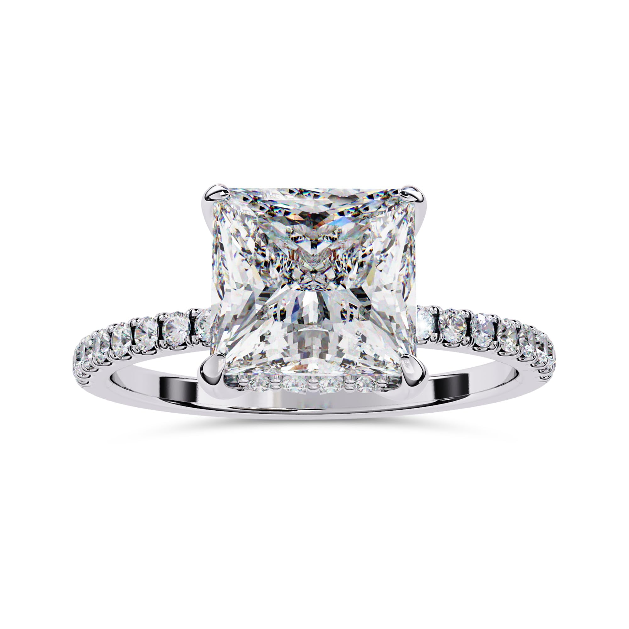AFFY Hidden Halo Solitaire Engagement Rings for Women, Center 7.5mm ...