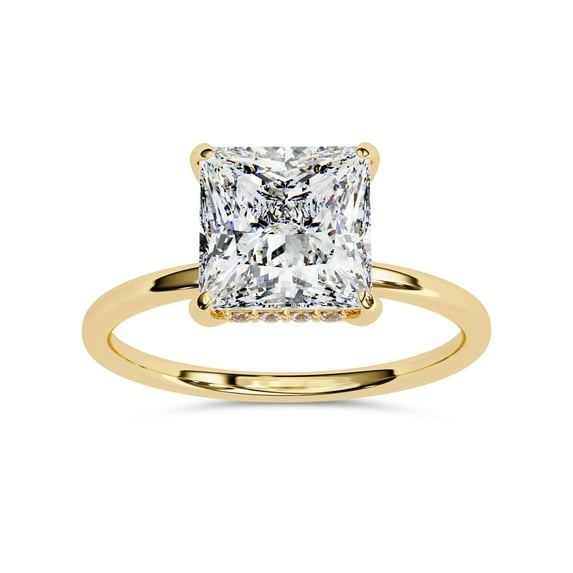 AFFY Hidden Halo Solitaire Engagement Rings for Women, Center 7.5mm ...