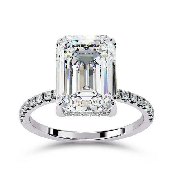 AFFY Hidden Halo Solitaire Engagement Rings for Women, Center 9x7mm ...