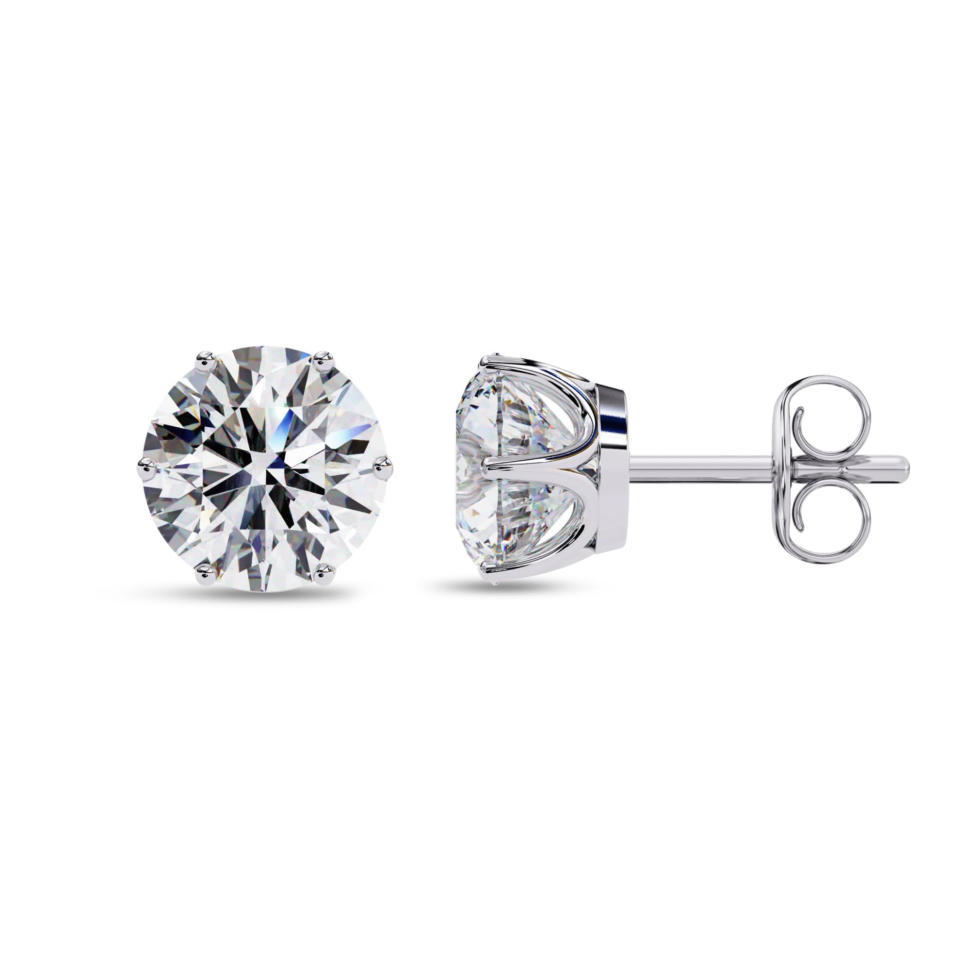 AFFY IGI Certified 2.55 Carat (ctw) Lab Grown Diamond Earrings, 6 Prong ...