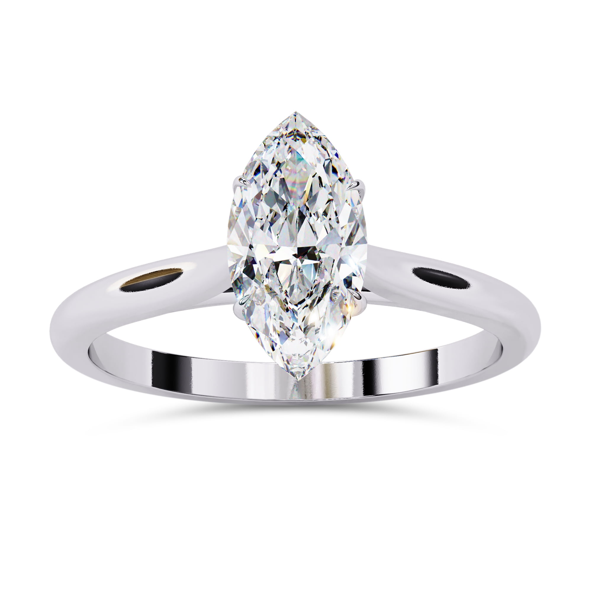 AFFY IGI Certified Lab Grown Diamond 4-Prong Solitaire Engagement Rings ...