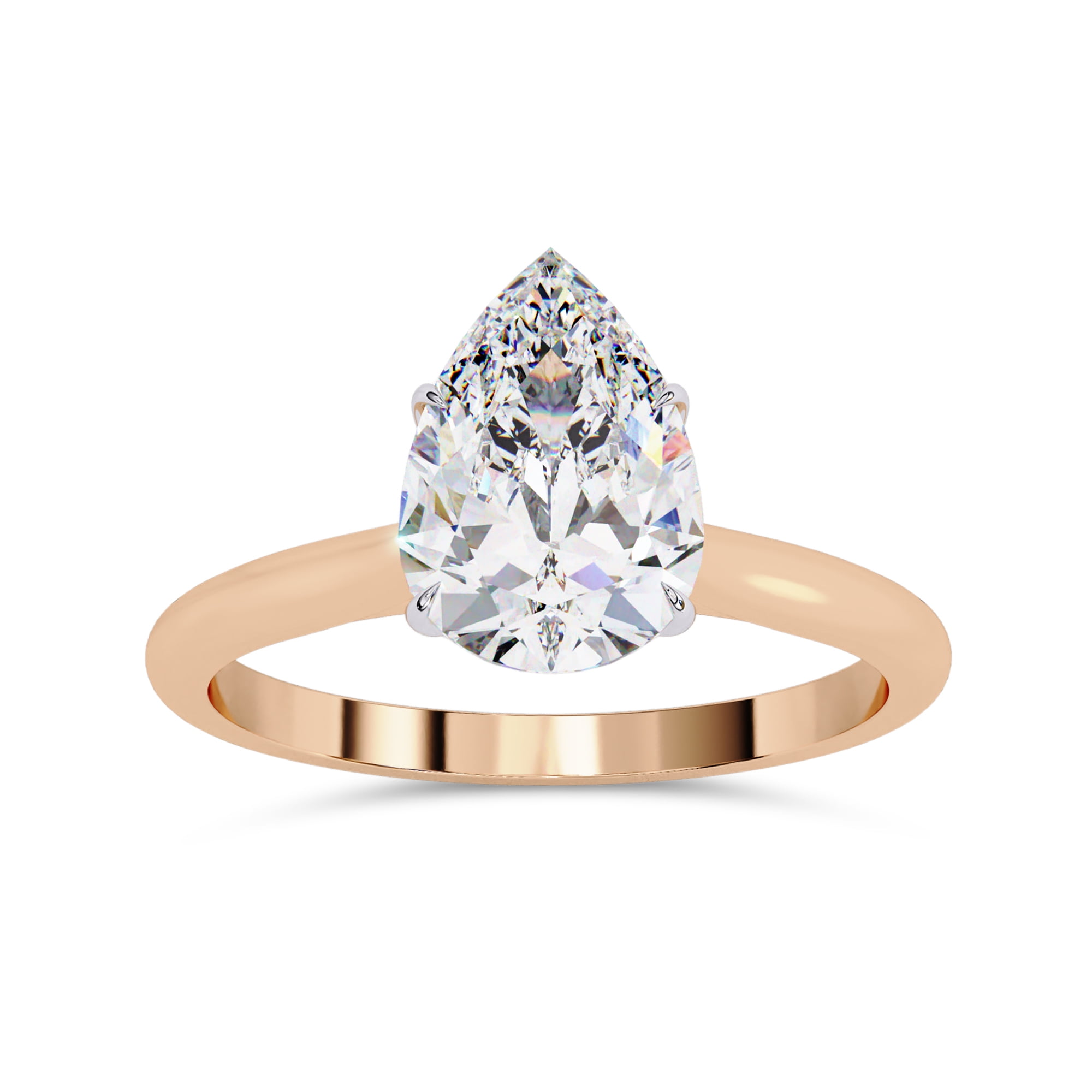 AFFY IGI Certified Lab Grown Diamond 4-Prong Solitaire Engagement Rings ...