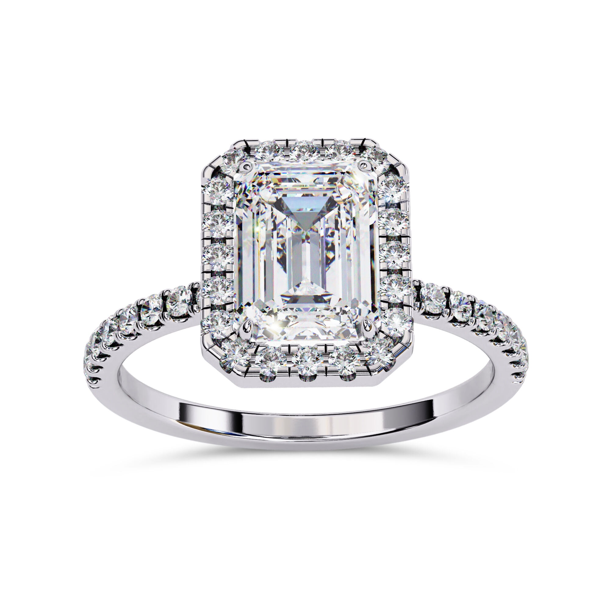 AFFY IGI Certified Lab Grown Diamond Halo Solitaire Engagement Ring ...