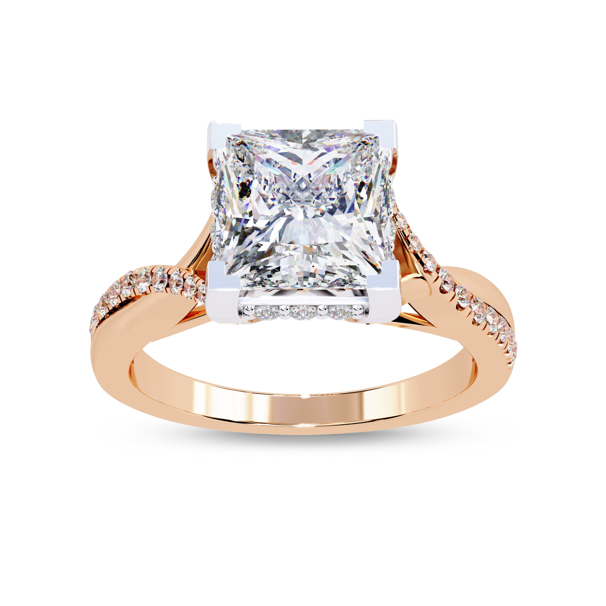 AFFY Infinity Hidden Halo Solitaire Engagement Ring for Women, 2.75 ...