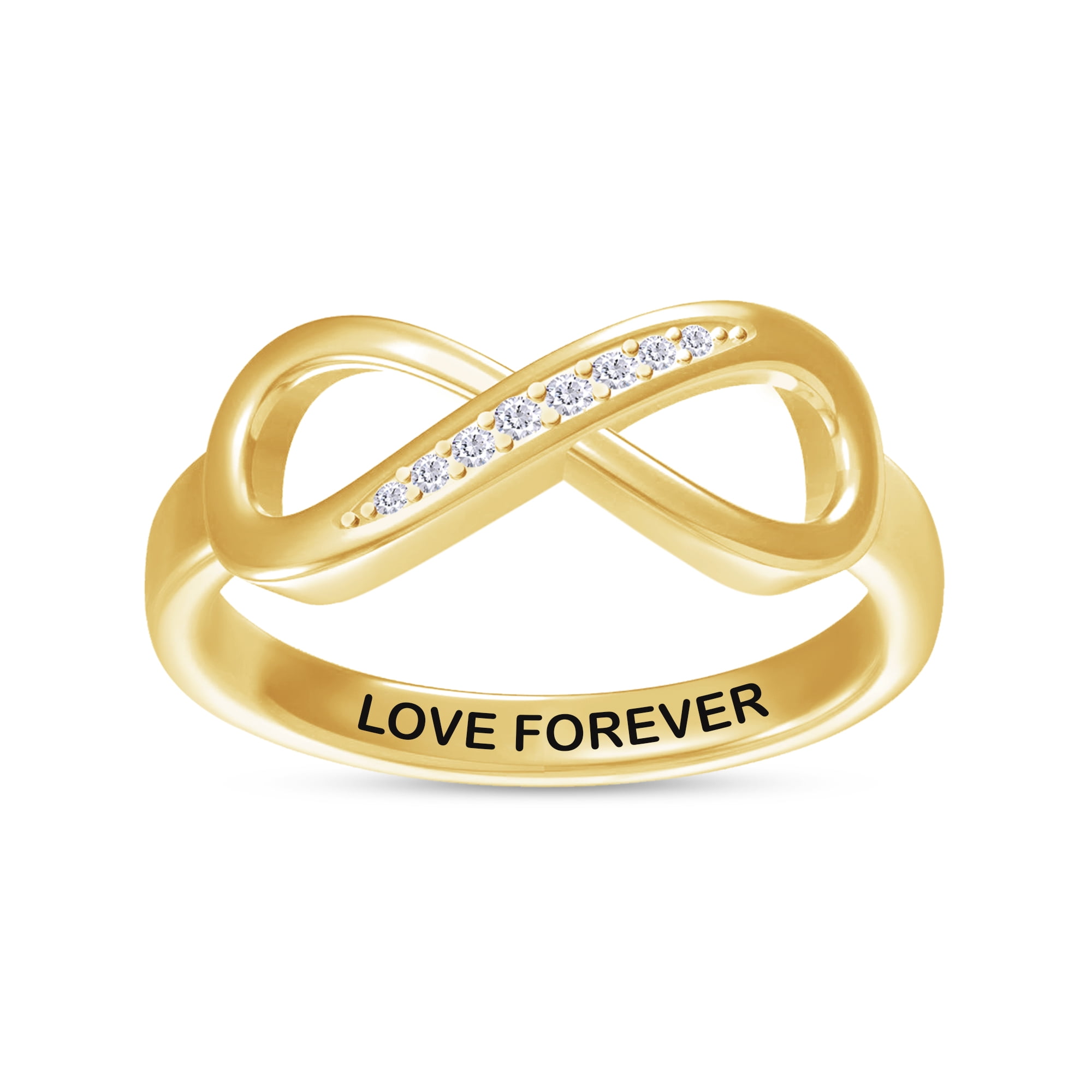 AFFY Infinity Promise Ring for Women | Round Lab Grown Diamond "Love Forever" Stackable Wedding ...