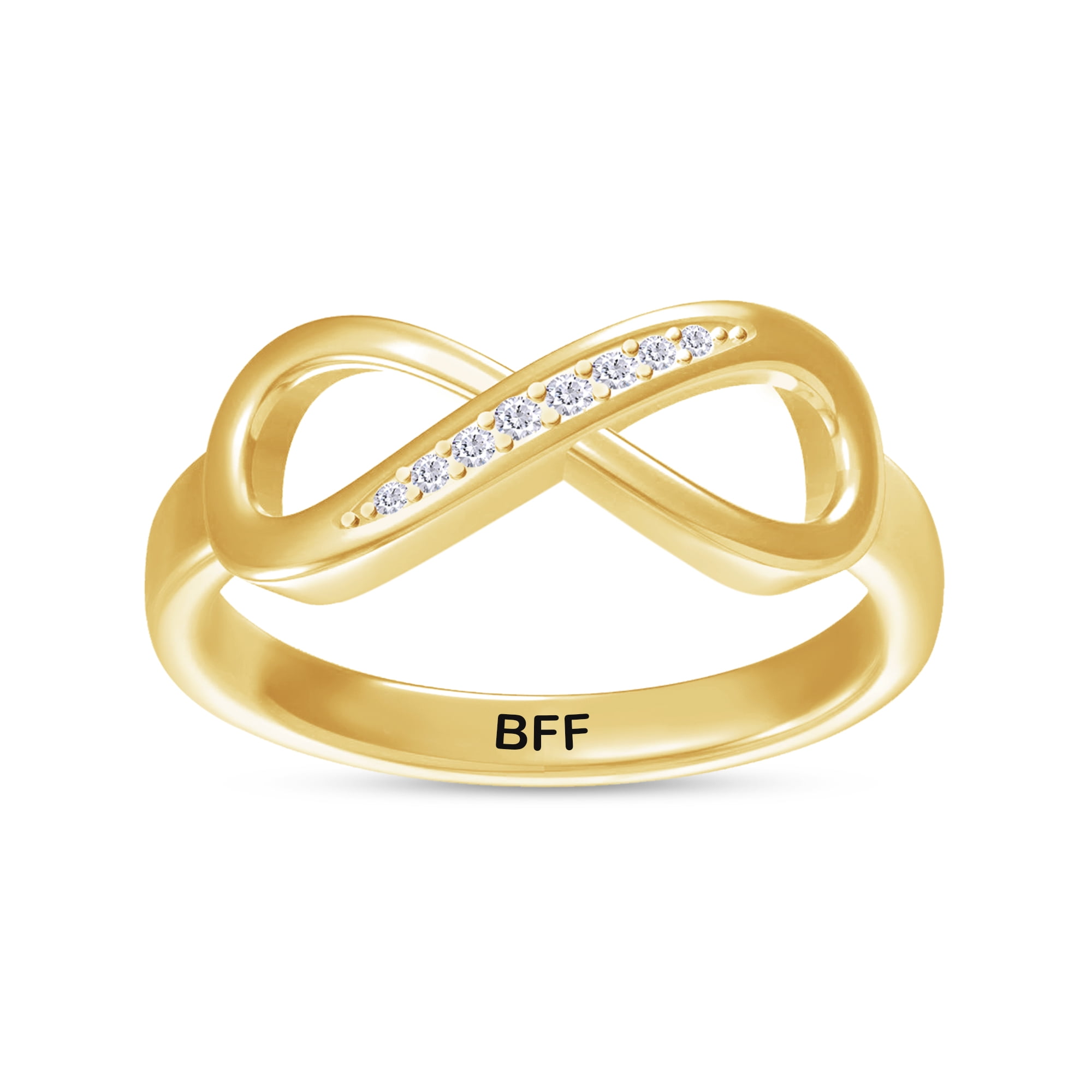 AFFY Infinity Promise Ring for Women | Round White Natural Diamond ...