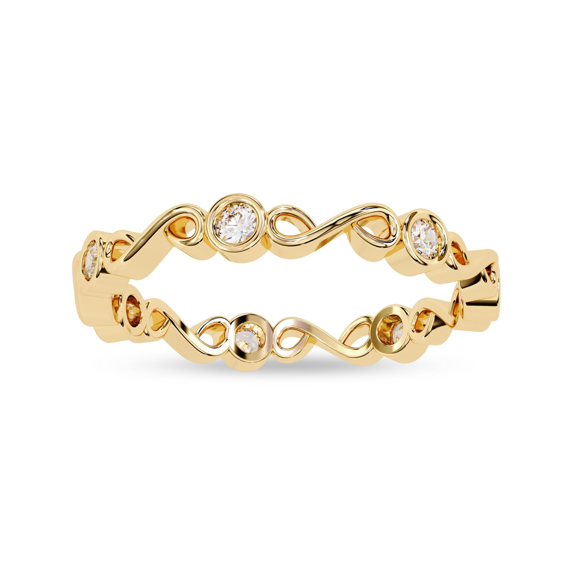 AFFY Infinity Style Bezel Set Wedding Band Ring, 0.20 Carat (ctw) Round ...