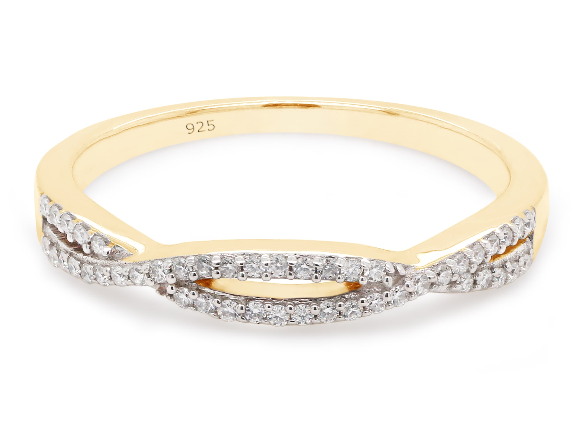 AFFY Infinity Twist Band Ring for Women, 0.10CT Round Moissanite ...