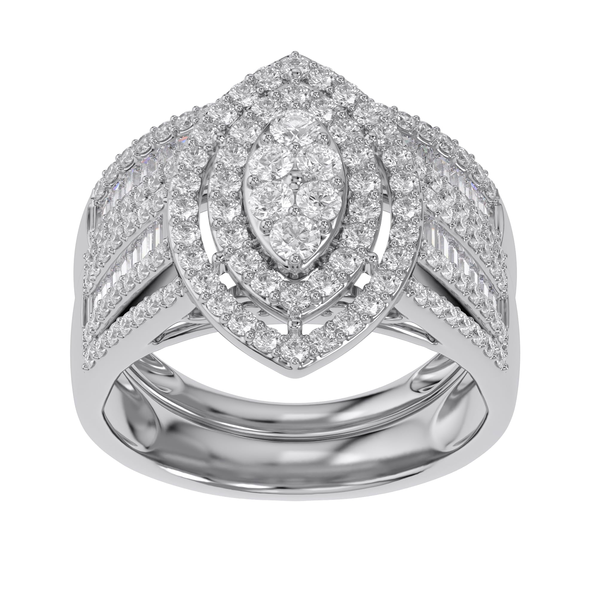 AFFY Marquise Bridal Set Ring for Women, 1.70 Carat (ctw) Lab Created ...