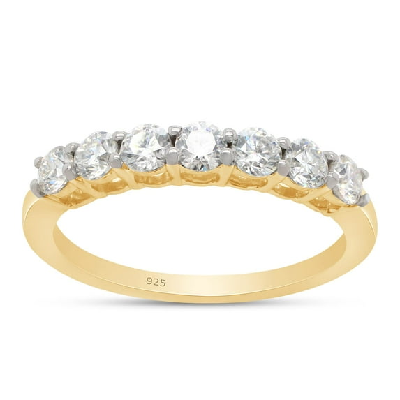 AFFY 0.70CT Moissanite Diamond Half Eternity Wedding Band Ring for ...