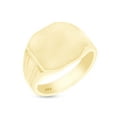 AFFY Octagon Cut Engravable Men's Signet Ring In 14K Yellow Gold Plated ...