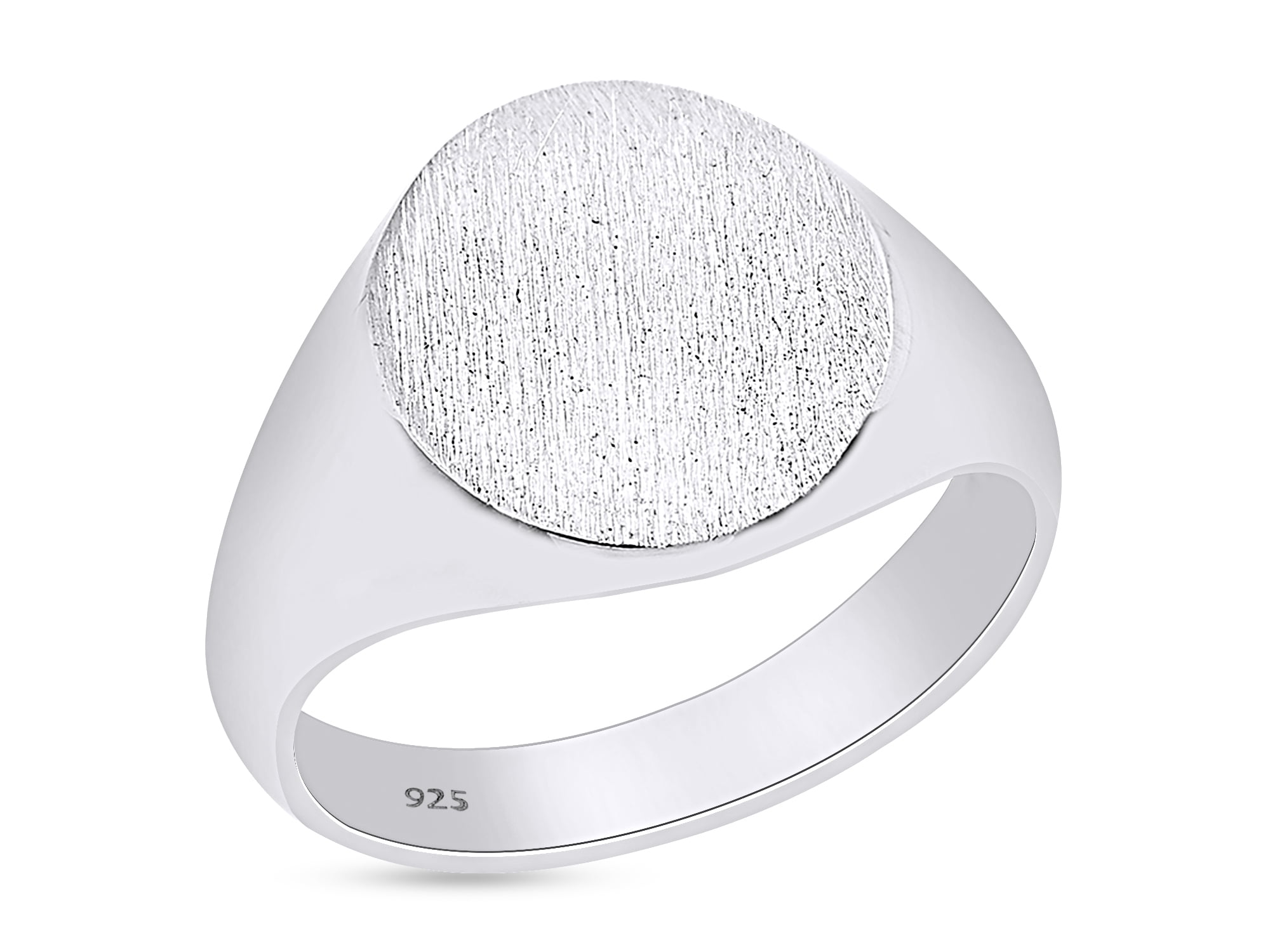 AFFY Oval Engravable Signet Ring In 14K White Gold Plated 925 Streling ...