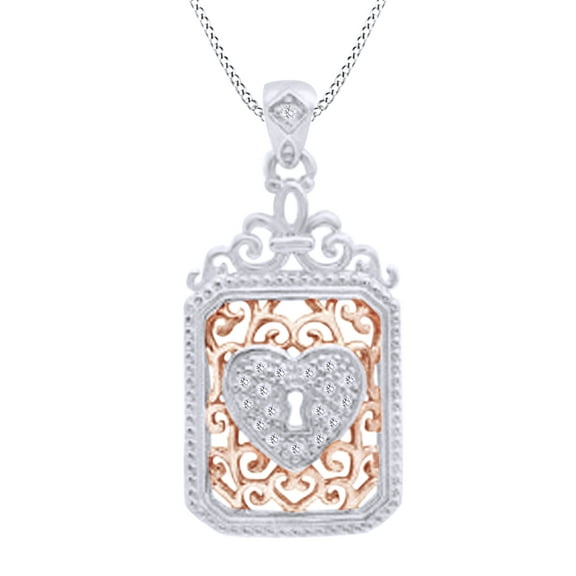 AFFY Round Cut White Natural Diamond Teardrop Pendant Necklace In 14k ...