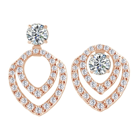 AFFY Round Shape White Natural Diamond Pear Shapes Stud Earrings In 14K ...