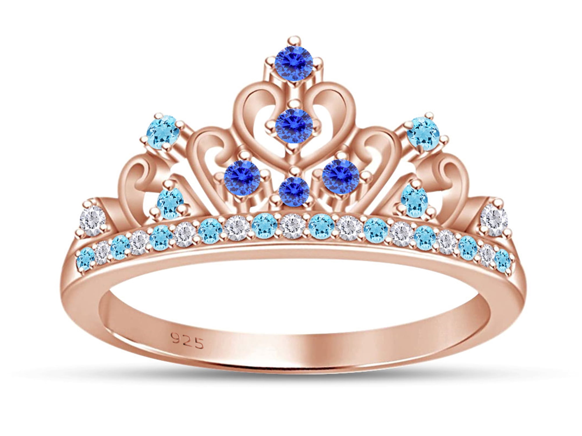 AFFY Simulated Multi Stone Cinderella Princess Style Engagement Crown ...